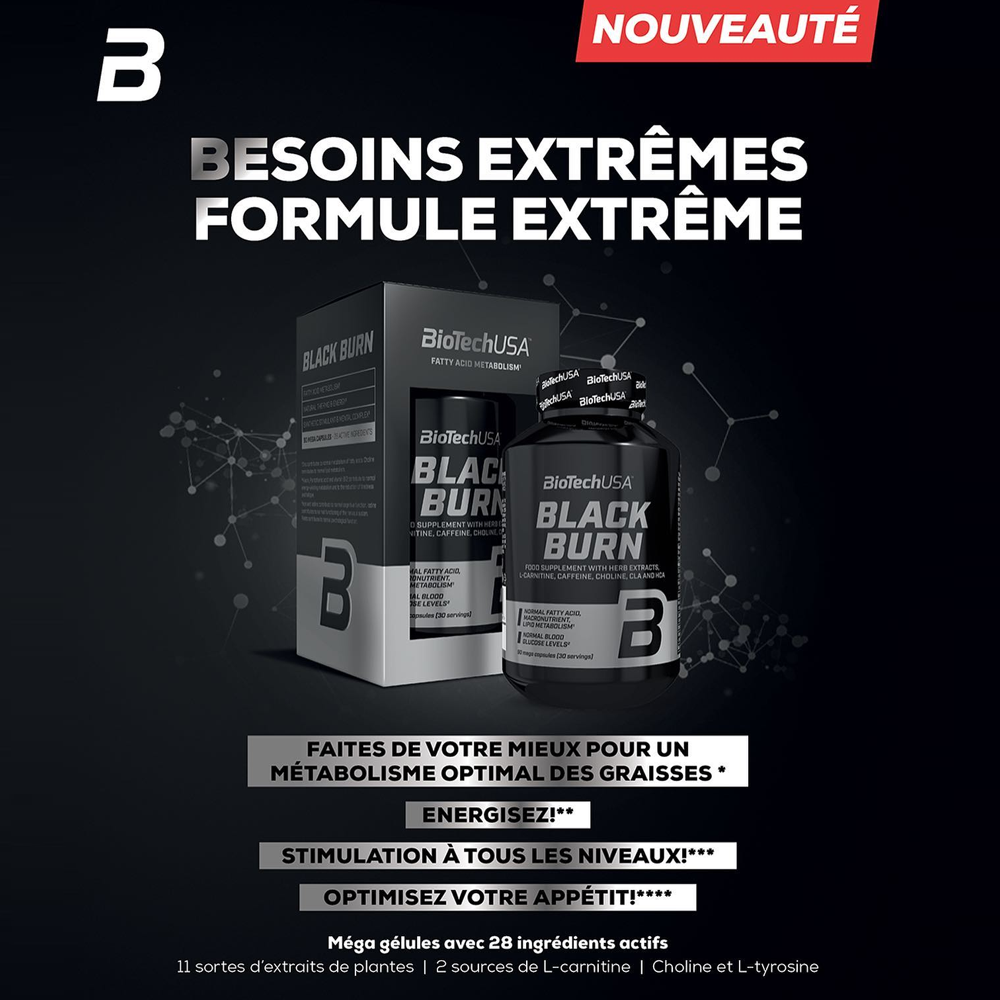 BLACK BURN BIOTECH USA - 90 MEGA GELULES - BiotechUSA | House Nutrition ...